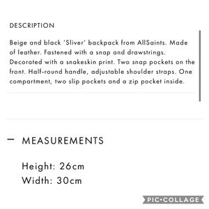 All Saints | Bags | All Saints Leather Backpack | Poshmark